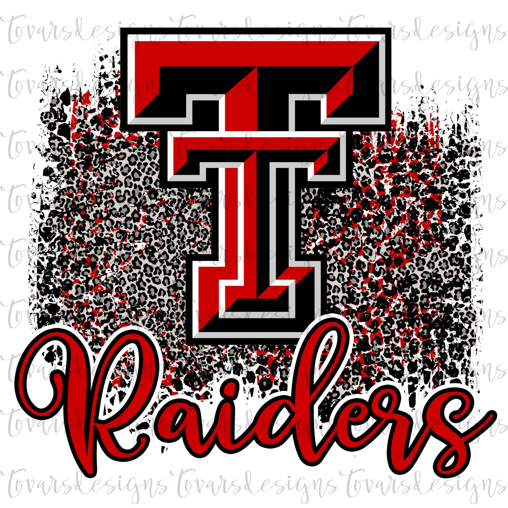 Texas Tech Raiders leopard png file – Tovars Digital Designs